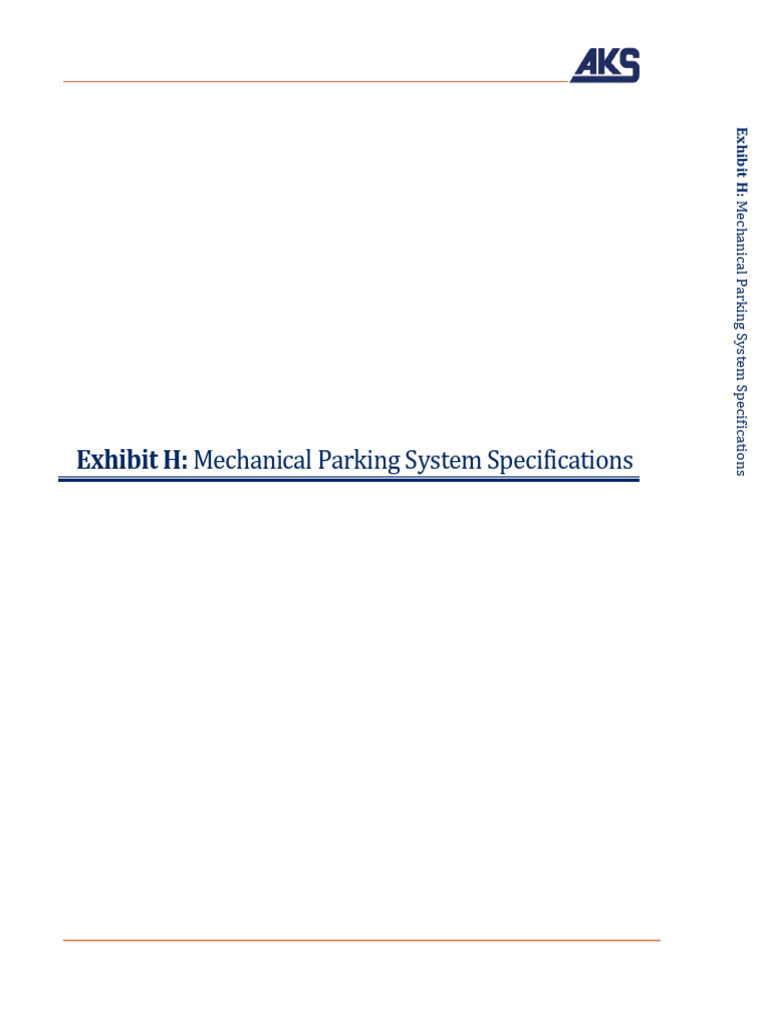 Exh H Mechanical Parking System Info Kellogg Bowl | PDF | Private ...