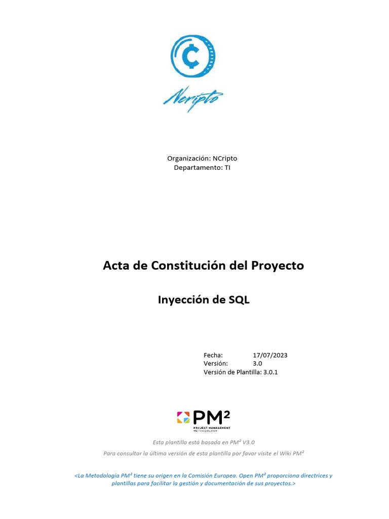 ES (OPM2-01.I.TPL.v3.0.1) .Inyeccion A SQL. (20-05-2023) - (v3.0.) NCripto | PDF | Bases de ...