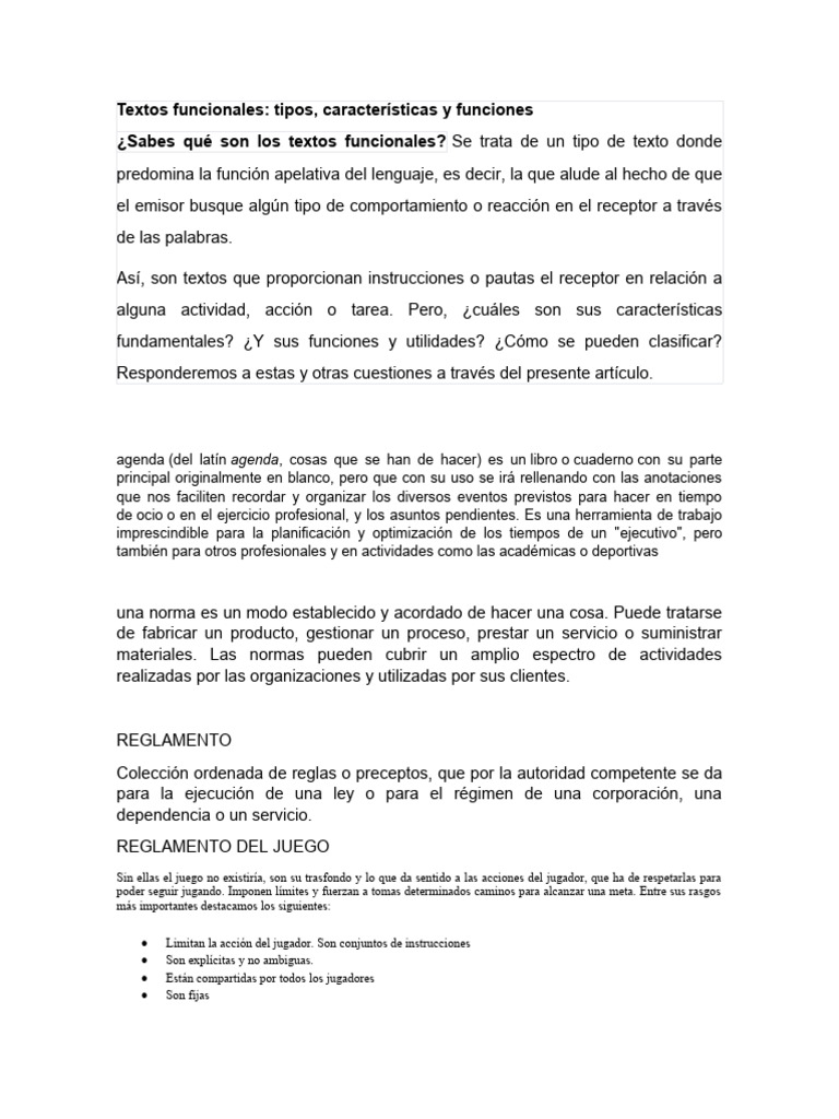 Textos Funcionales | PDF