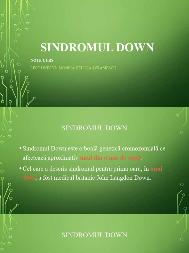 Sindromul Down - Note Curs 1 PDM | PDF