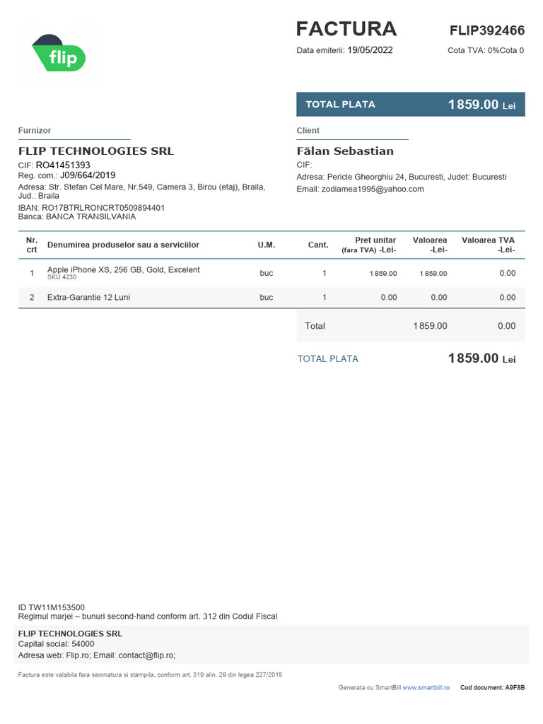 Factura FLIP392466 | PDF