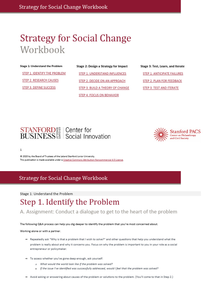 Strategy For Social Change Workbook 2020 | PDF | Behavior | Cognition