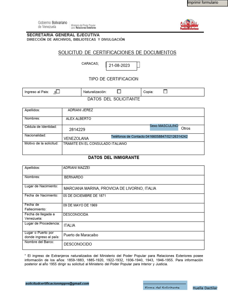 Formulario - Planilla de Certificaciones - Final | PDF