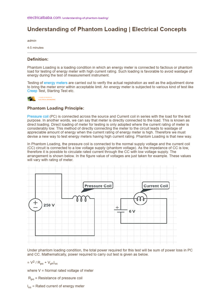 Understanding of Phantom Loading - Electrical Concepts: Definition ...