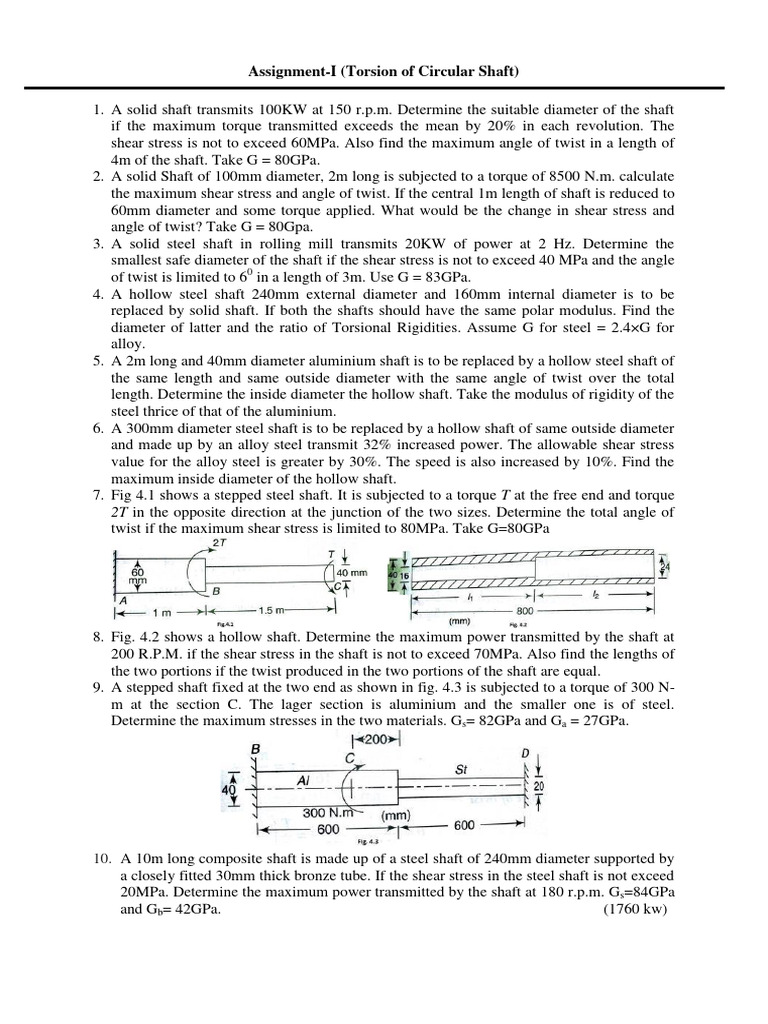 MOM Assignment 1 1 | PDF | Stress (Mechanics) | Continuum Mechanics