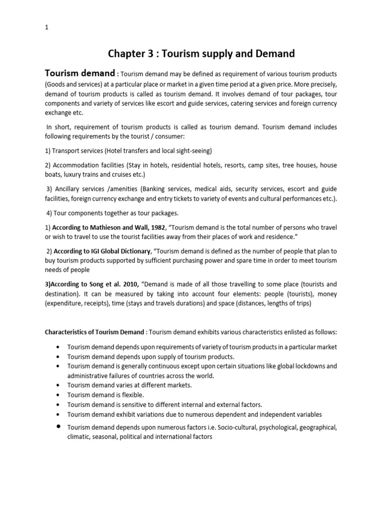 Tourism Supply and Demand | PDF | Tourism | Market (Economics)