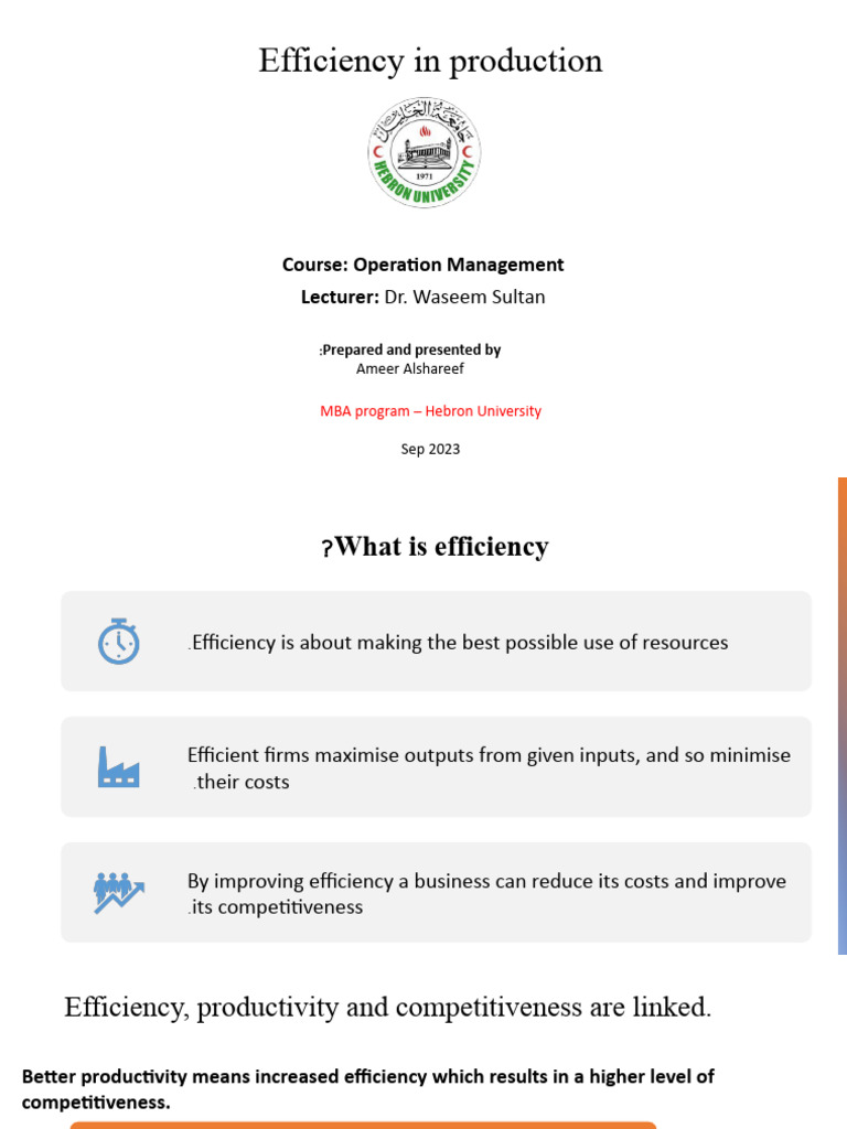 Efficiency in Production | PDF | Efficiency | Six Sigma