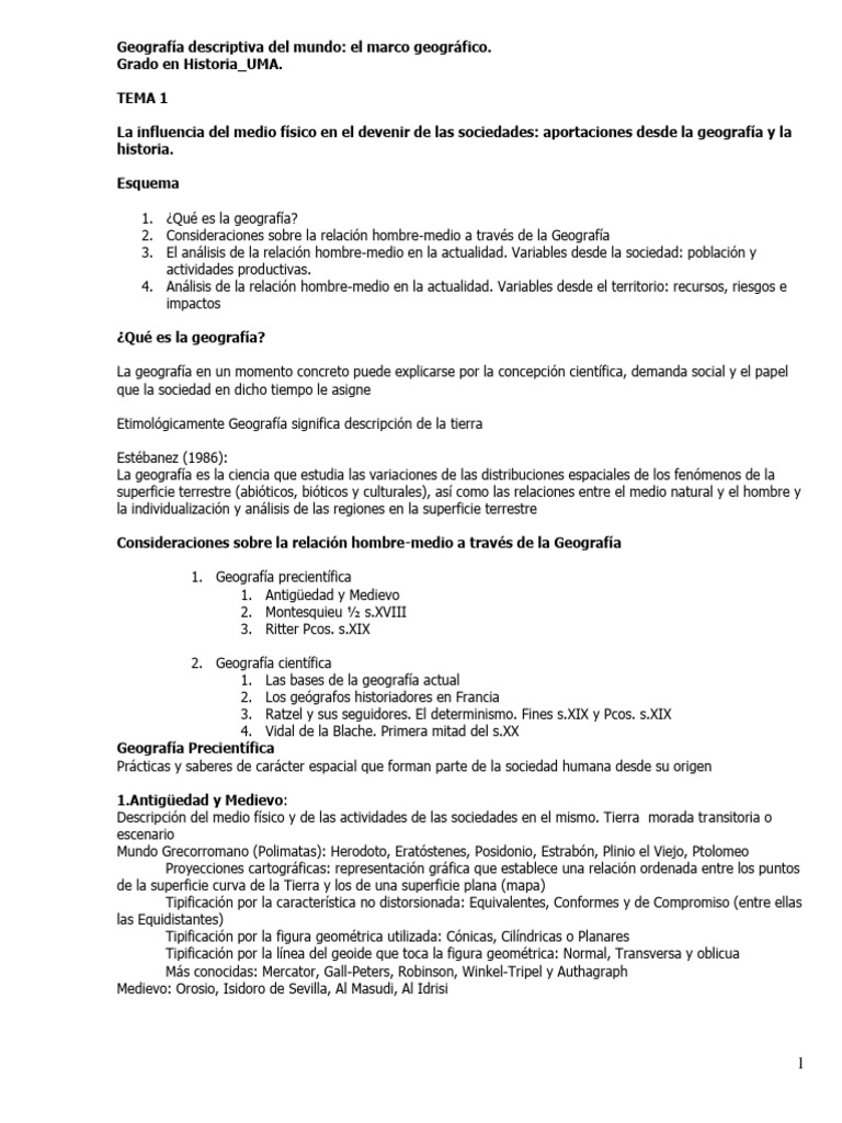 Tema 1. 1 - Profesora | PDF | Geografía | Science