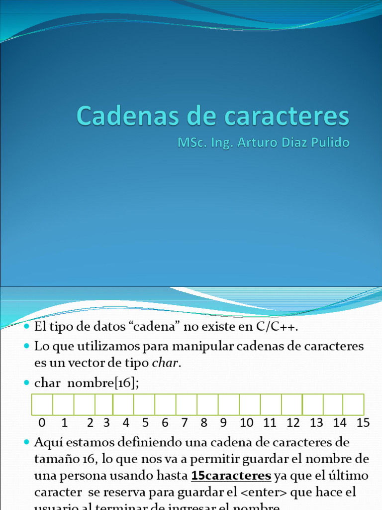 Cadenas de Caracteres | PDF