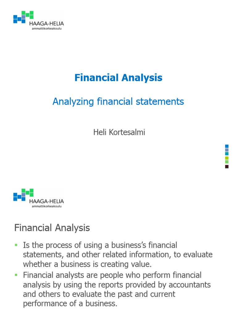 Financial Analysis 1 - Analysing Financial Statements | PDF | Balance ...