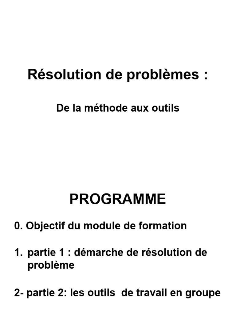 Présentation 1 Formation Résolution de Problème | PDF