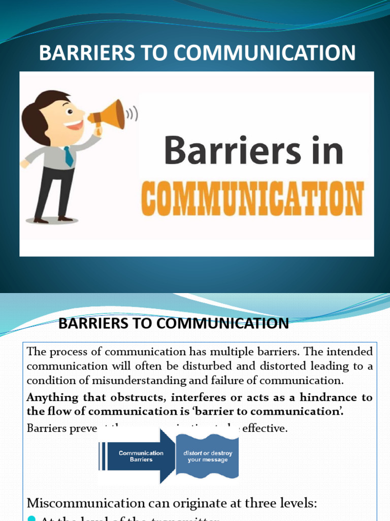 Barriers To Communication | PDF