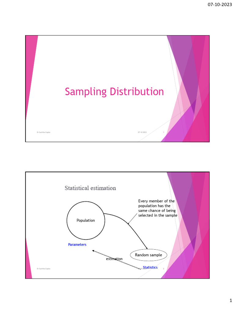 Sampling Distribution | PDF | Standard Error | Standard Deviation
