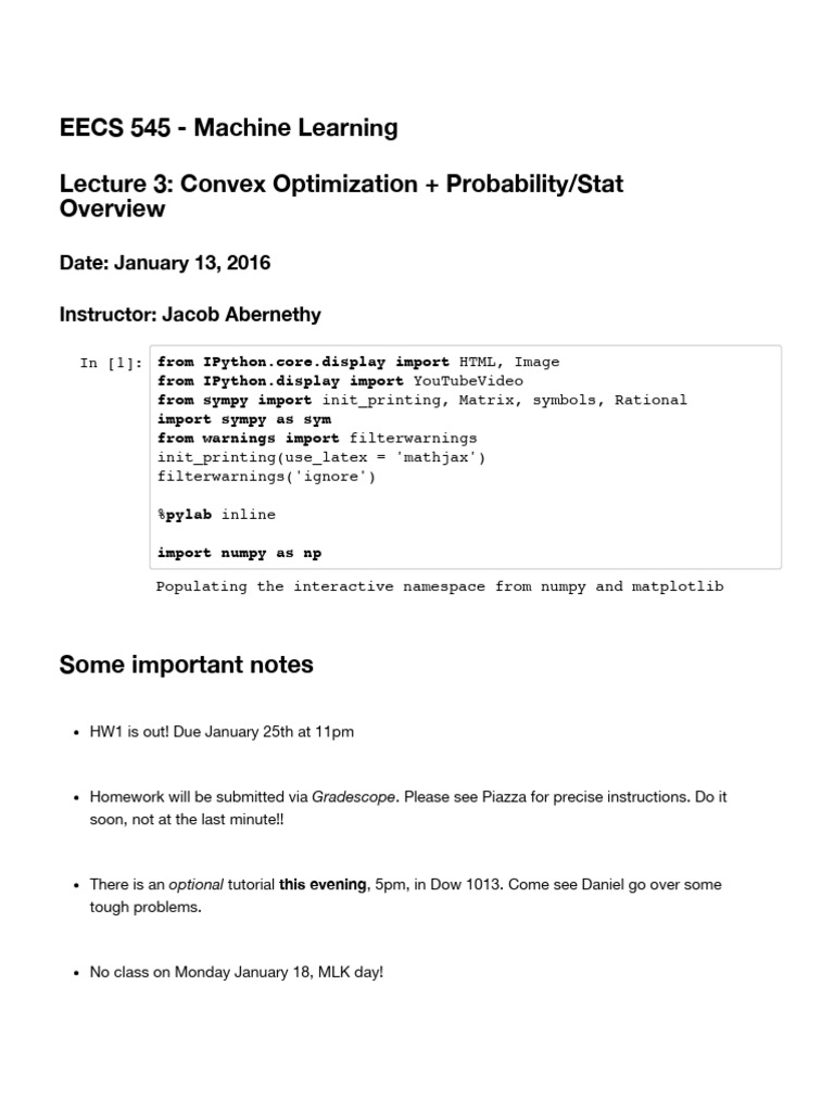 Lecture03 - Convex Functions and Optimization | PDF | Mathematical Optimization | Mathematics