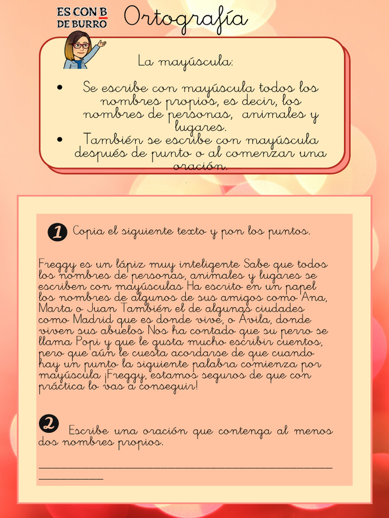 ORTOGRAFÍA (El Punto y La Mayúscula) . | PDF