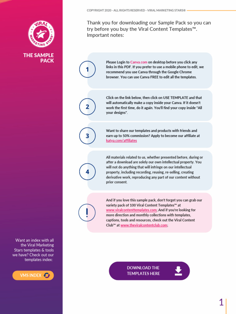 VCT Sample Pack PDF | PDF