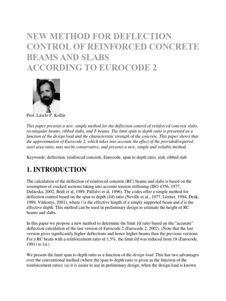New Method For Deflection Control of Reinforced Concrete Beams and ...
