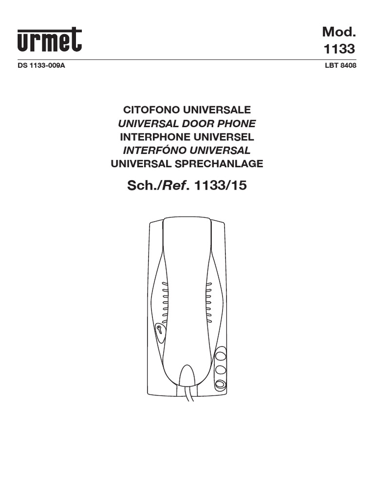 Citofono Urmet 1133-15 | PDF | Microphone | Telephone