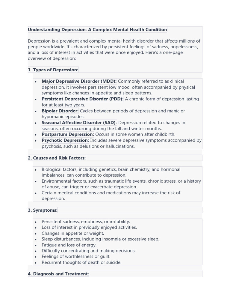 Understanding Depression | PDF | Major Depressive Disorder | Mood Disorders
