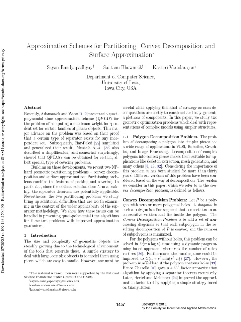 Approxiamtion Schemes For Partitioning Convex Decomposition and Surface Approximation-Conference ...