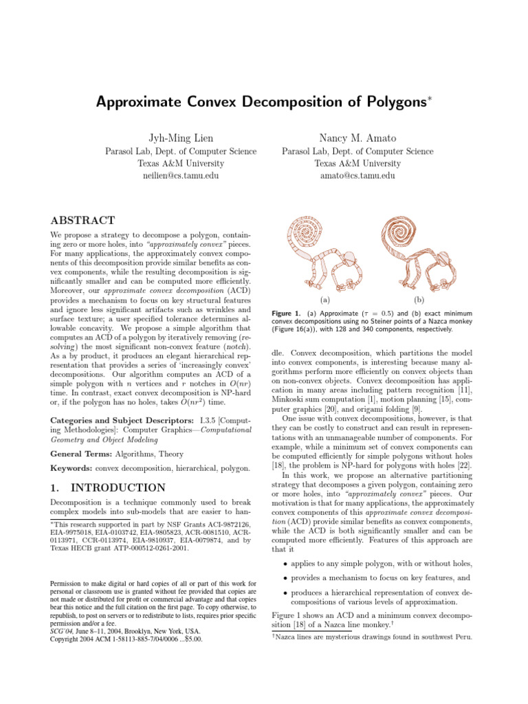 Approximate Convex Decomposition Of Polygons Pdf