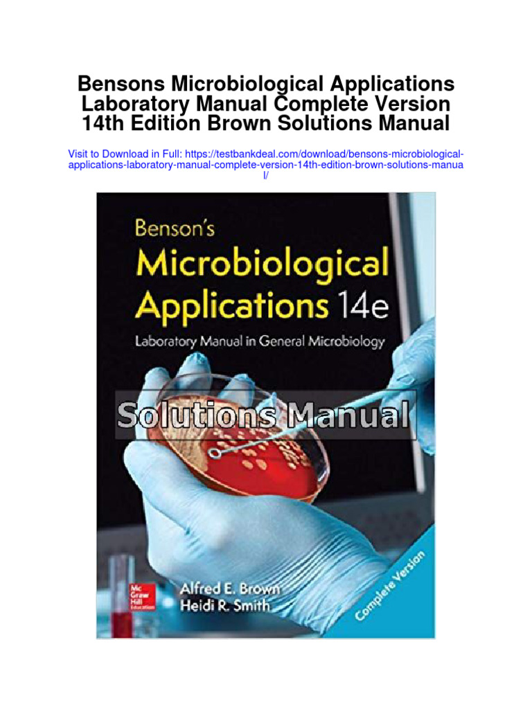 Bensons Microbiological Applications Laboratory Manual Complete Version ... Bensons Microbiological Applications Laboratory Manual Complete Version ...