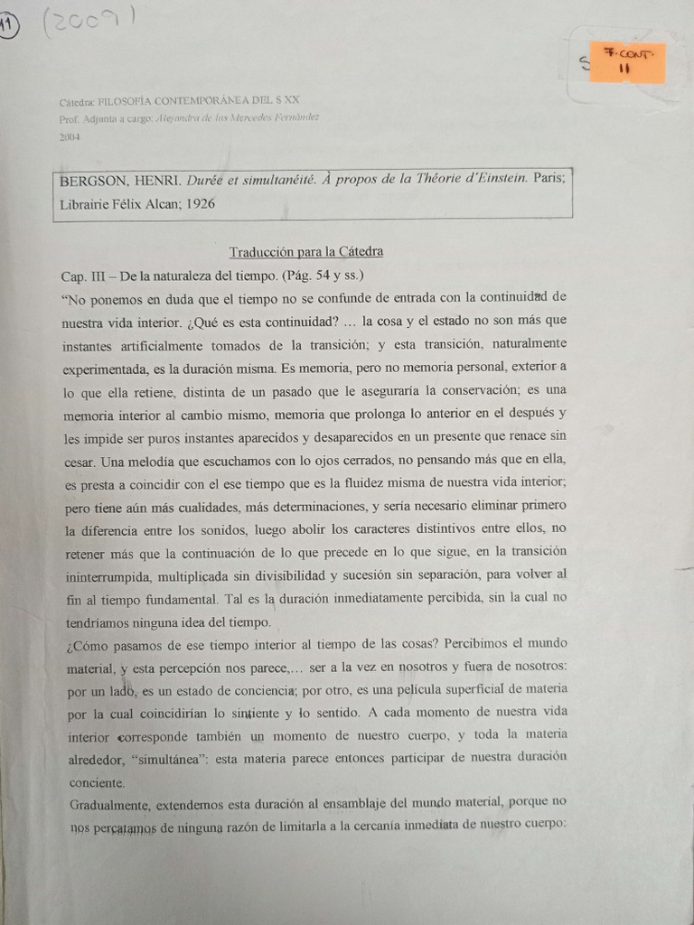 BERGSON, H. - Durée Et Simultanéiteé | PDF