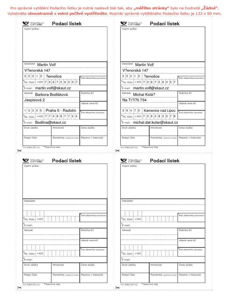 Podaci Listek Avizovani Vpis | PDF