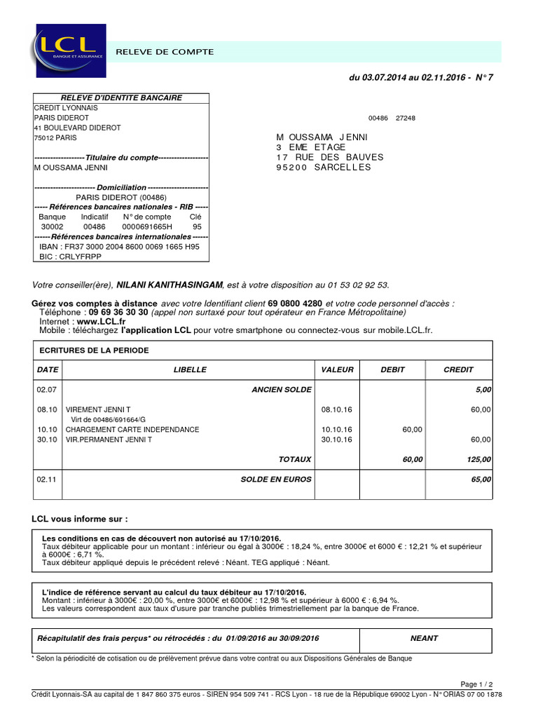 Ecritures de La Periode 2 | PDF | Finance et gestion monétaire | Crédit