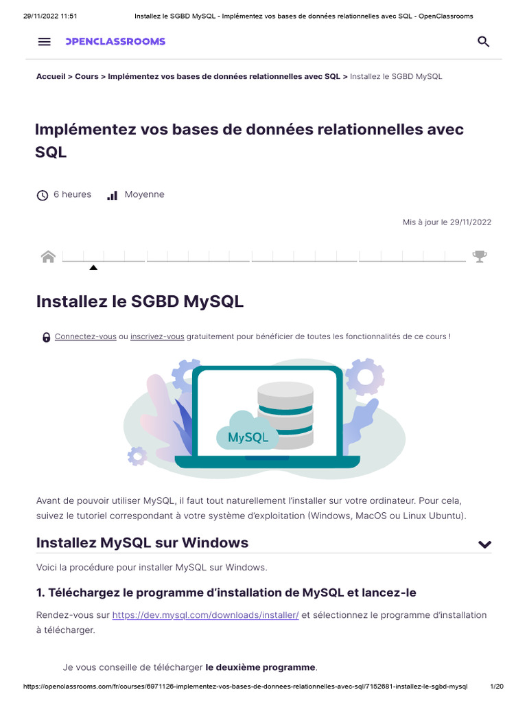 Installez MySQL sur Windows et Mac | PDF