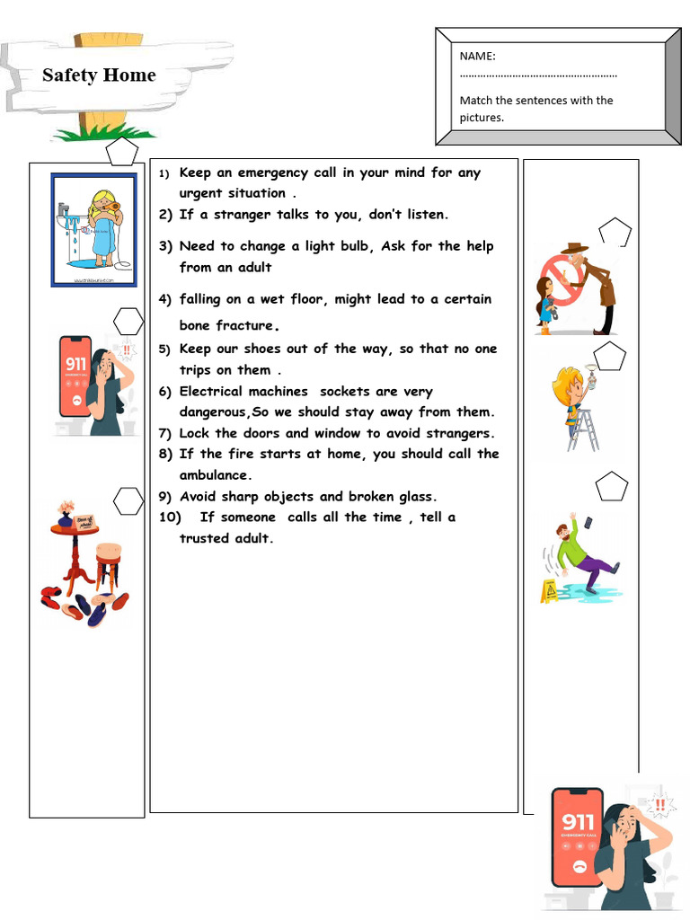 Safety Rules Fun Activities Games Grammar Drills - 2137 | PDF | Home ...
