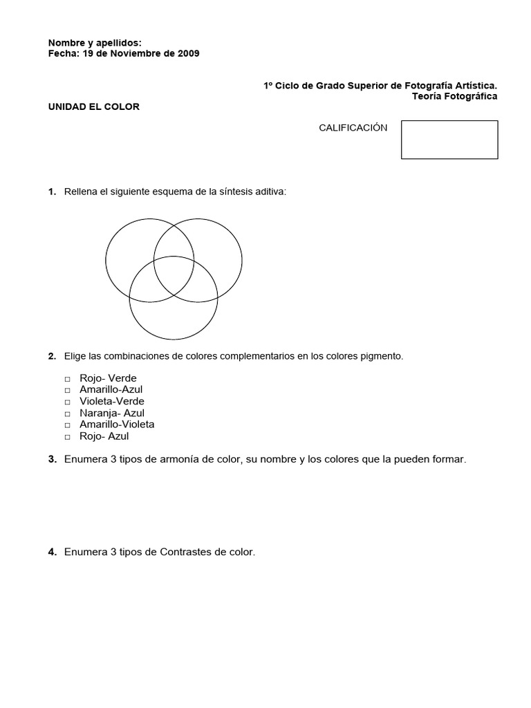 EXAMEN Color | PDF