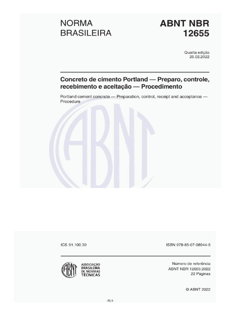 NBR 12655.2022 - Concreto de Cimento Portland - Preparo, Controle ...