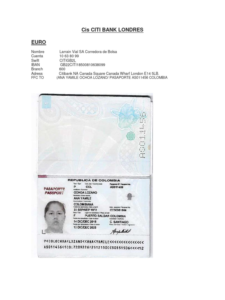 Cis CITI BANK LONDRES | PDF