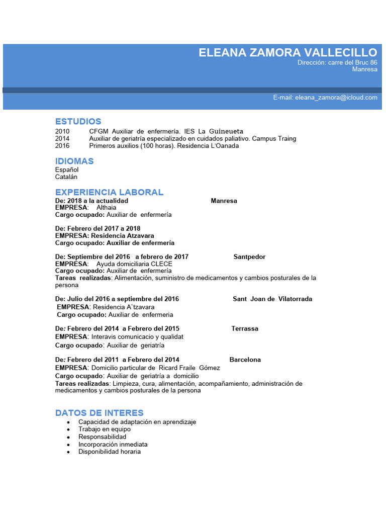 CV Melissa Zamora | PDF