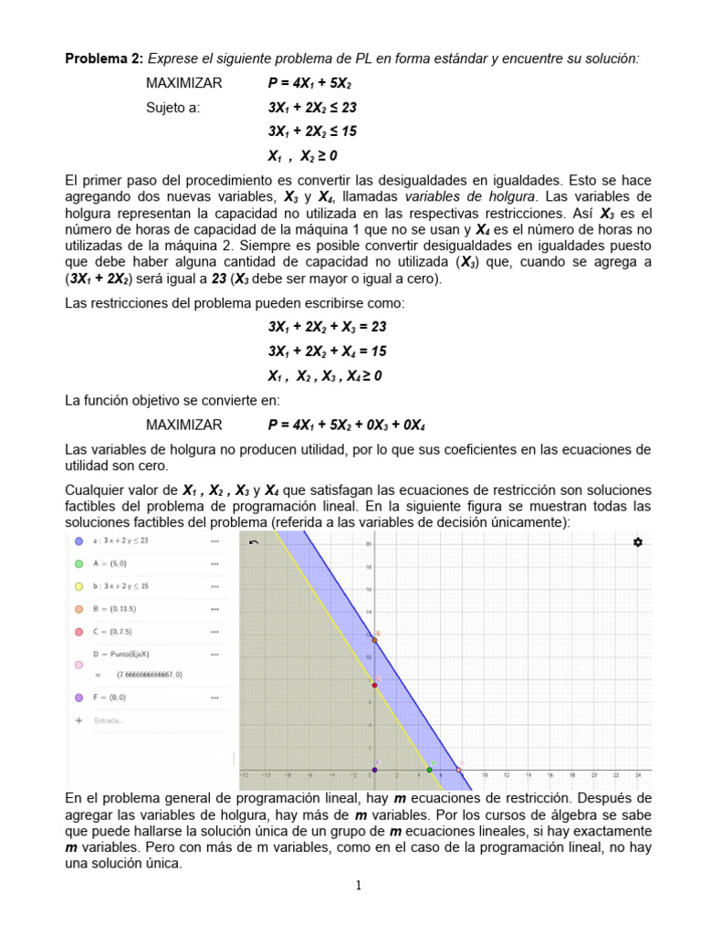 Problemas Clase 5 | Descargar gratis PDF | Programación lineal | Ecuaciones