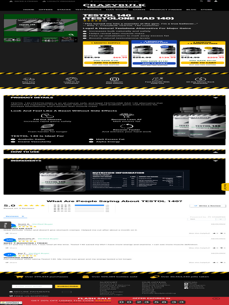 Buy Testolone Alternative Testol 140 Muscle Strength & Rebuilding ...