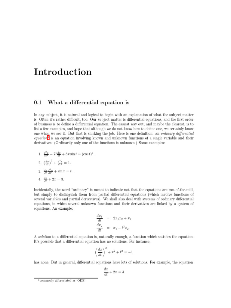 Introduction to Differential Equations | PDF | Matrix (Mathematics) | Differential Equations