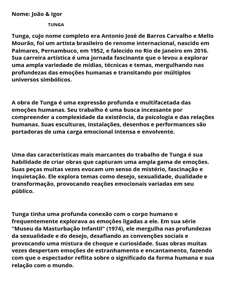 Tunga | PDF | Ciências Sociais