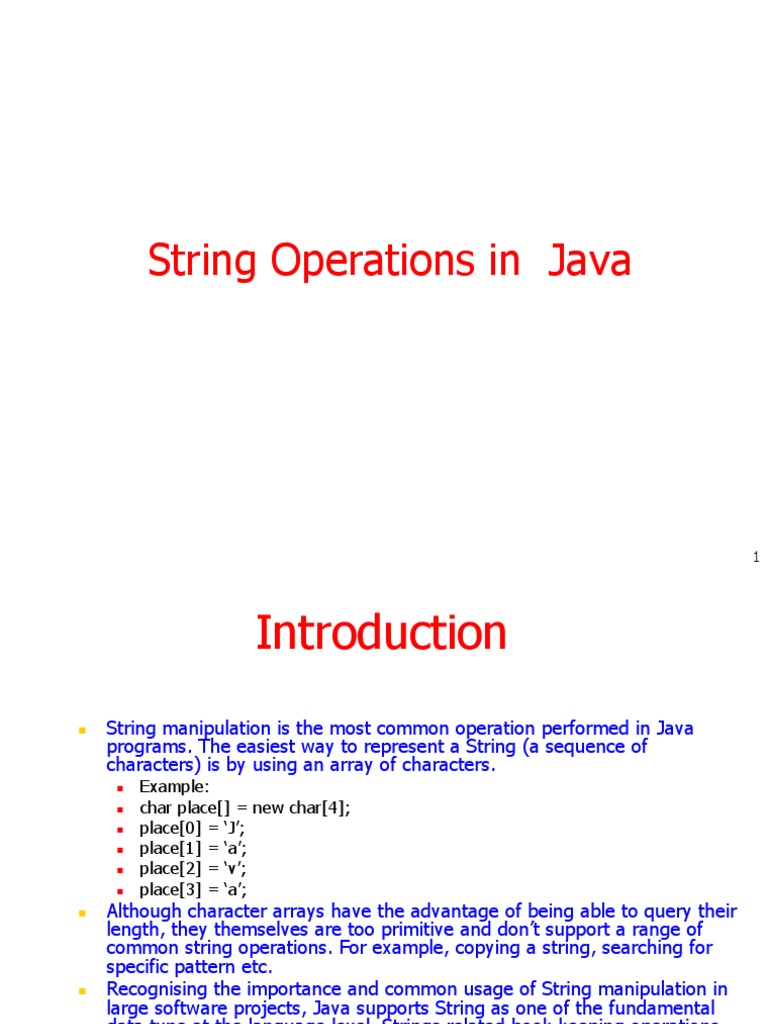 JAVA - TM - String Operations | PDF | String (Computer Science) | Array Data Type