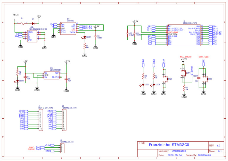 Schematic Franzininho STM32 2023-07-06 | PDF