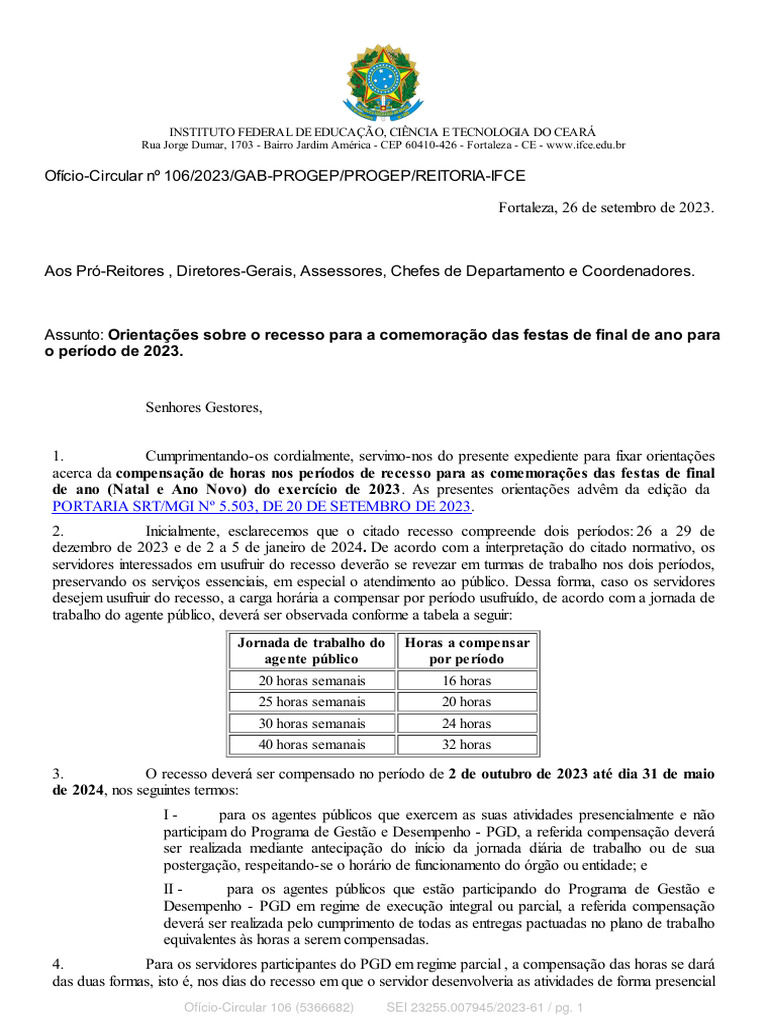 Ofício-Circular 106 | PDF