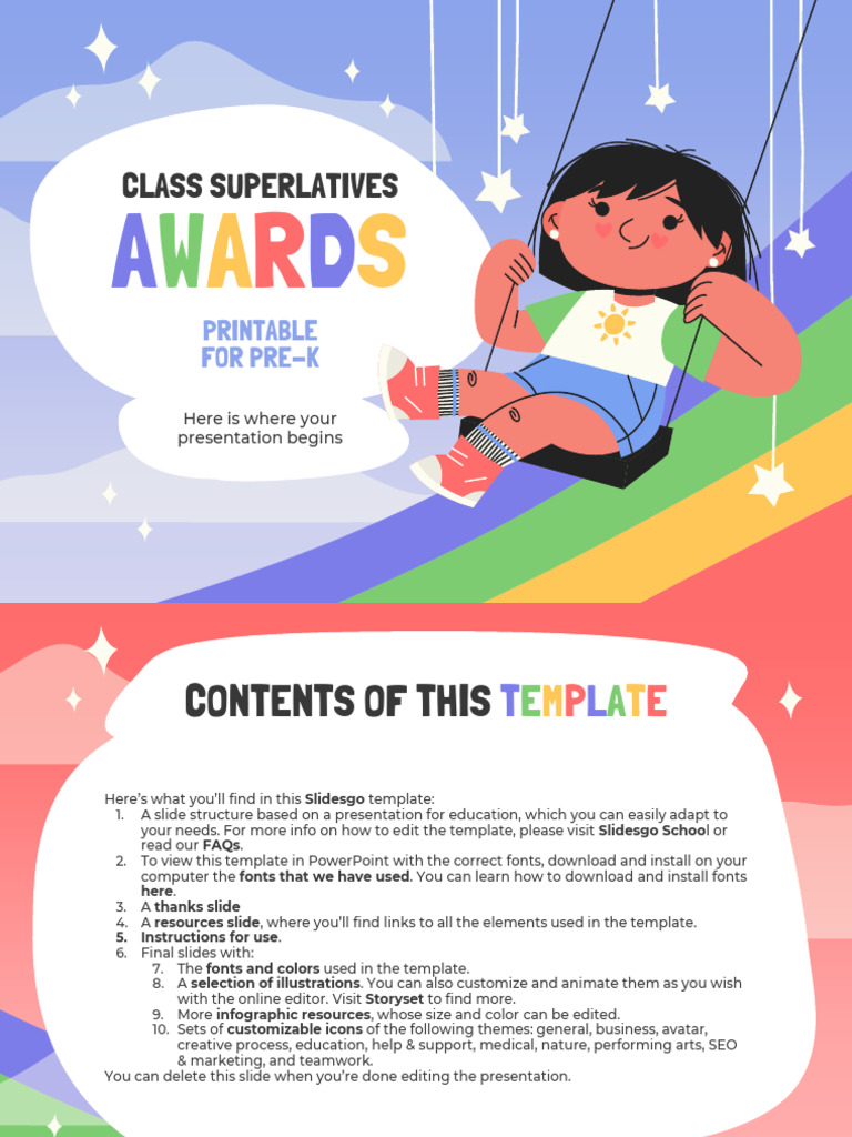 Printable Class Superlatives Awards For Pre-K | PDF | Software | Computing