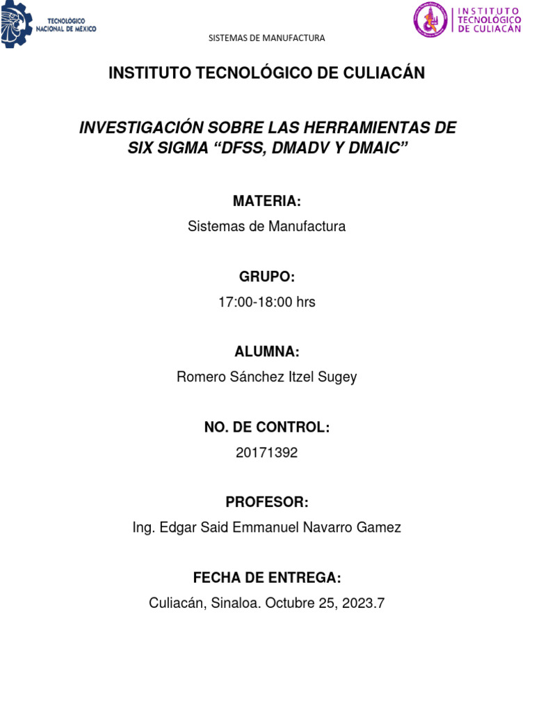 Herramientas Six Sigma Pdf Six Sigma Calidad Comercial