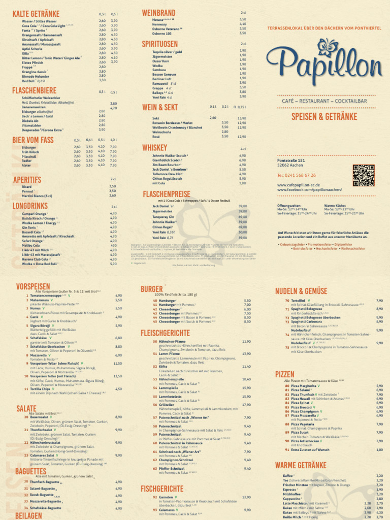 Papillon Speisekarte | PDF