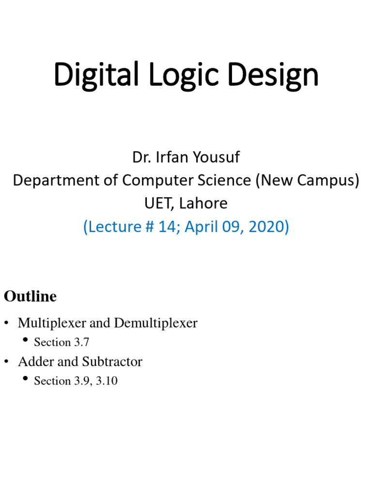 DLD Lecture 14 | PDF