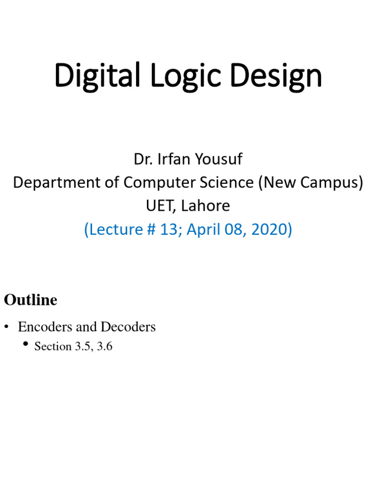 DLD Lecture 13 | PDF