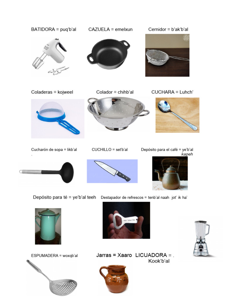 Utensilios Pocomchi Español | PDF