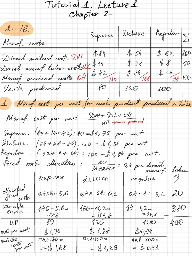 MA Tutorials | PDF | Inventory | Cost