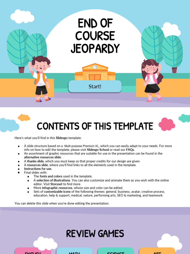 End of Course Jeopardy XL | PDF